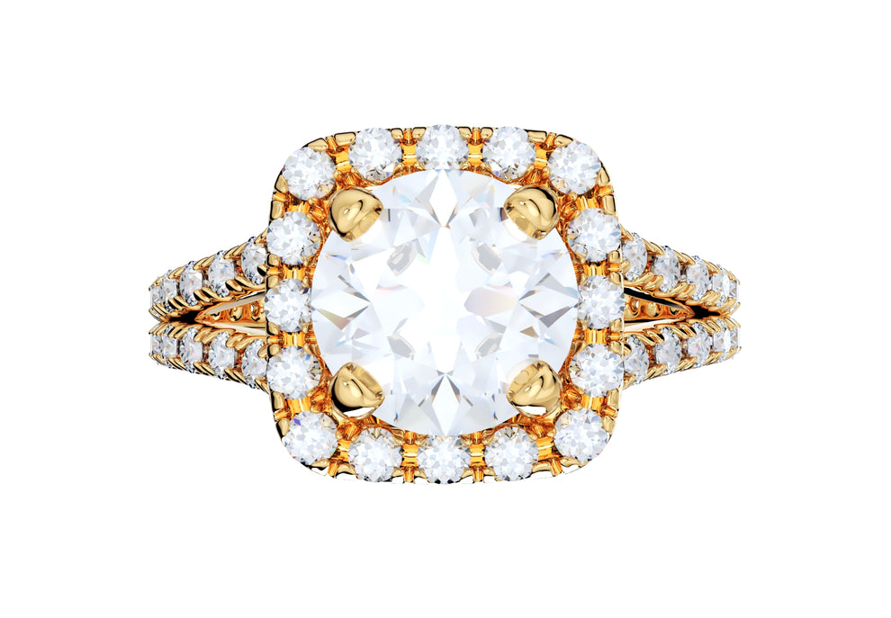 Diamond Round Halo Engagement Ring 3D CAD Design 3D Print Model-O-1-10 ...