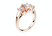 Cushion Side Round Diamonds Trilogy Ring Taper Shank-TCSRD-TP 3D Print ...
