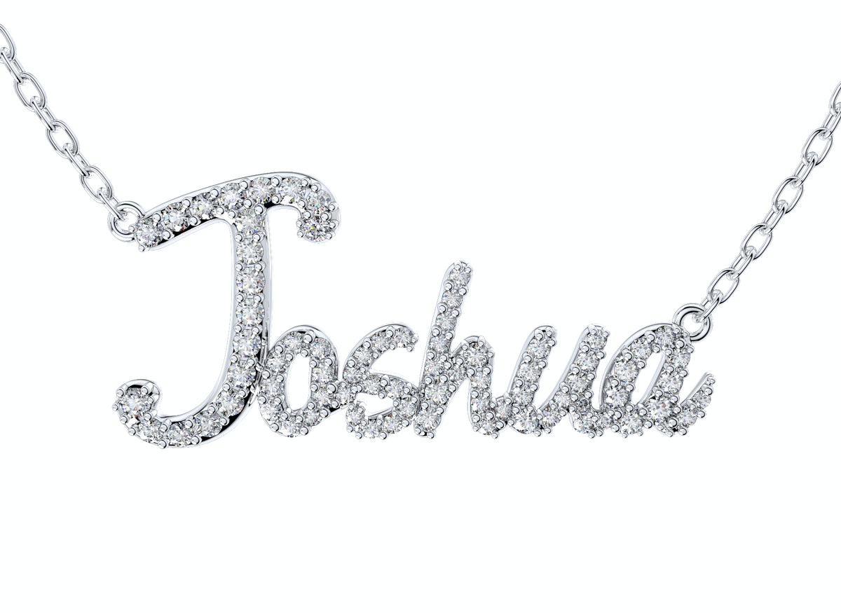 Joshua Diamond Set Version Jewelry Font Necklace Pendant Design- JDS-A ...