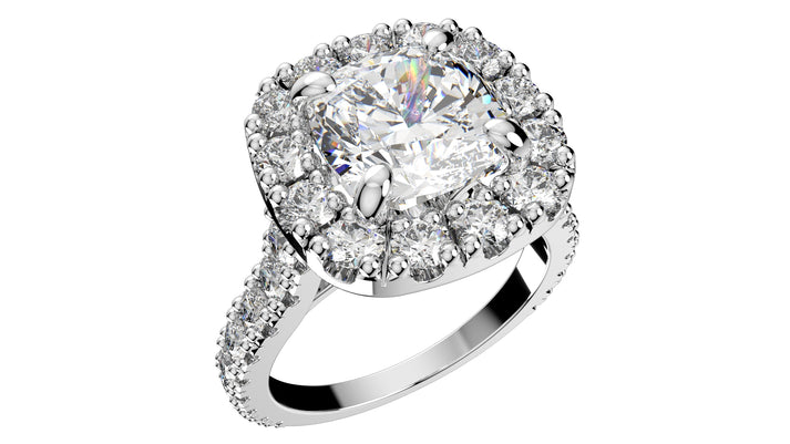 Halo Diamond Cushion Cut Engagement Ring CAD Design-O-1-109 – Jewelry ...